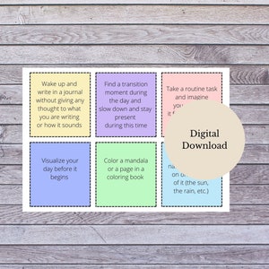 Mindfulness Activity Cards, Printable, Set of 30 - Etsy