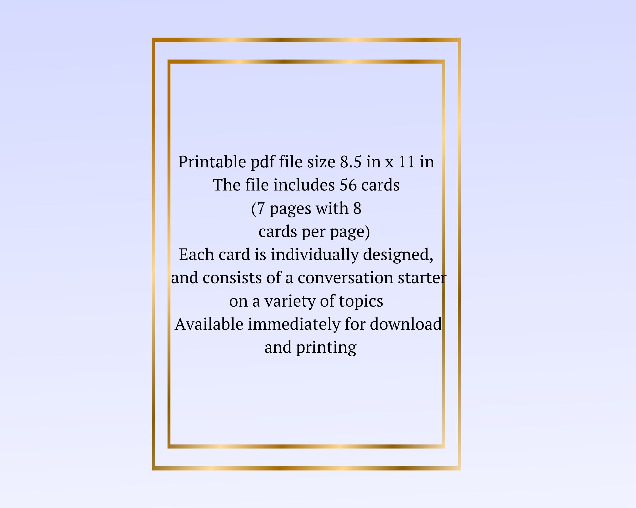 Kids Conversation Cards, Set of 56, Printable, Animal Theme - Etsy