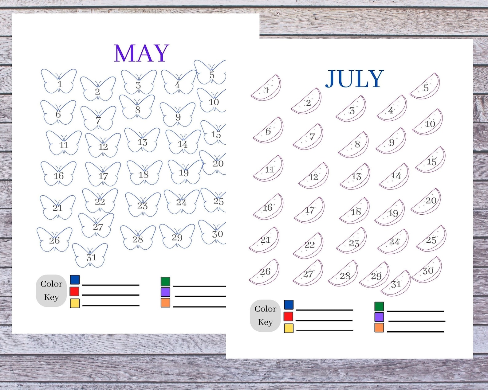 Mood Tracker, Printable, 12 Month Bundle, A4, A5, Chart, Bullet ...