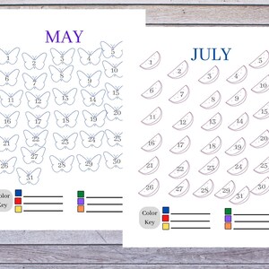 Mood Tracker, Printable, 12 Month Bundle, A4, A5, Chart, Bullet ...