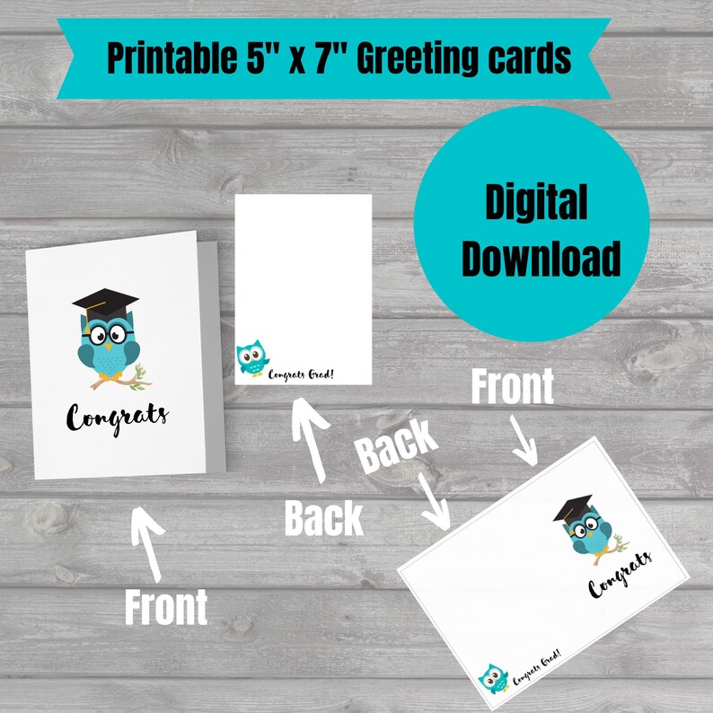 Printable Graduation Card, Congratulations Graduate, Folding Graduation ...
