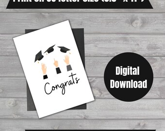 Printable Graduation Card, Congratulations Graduate, Folding Graduation ...