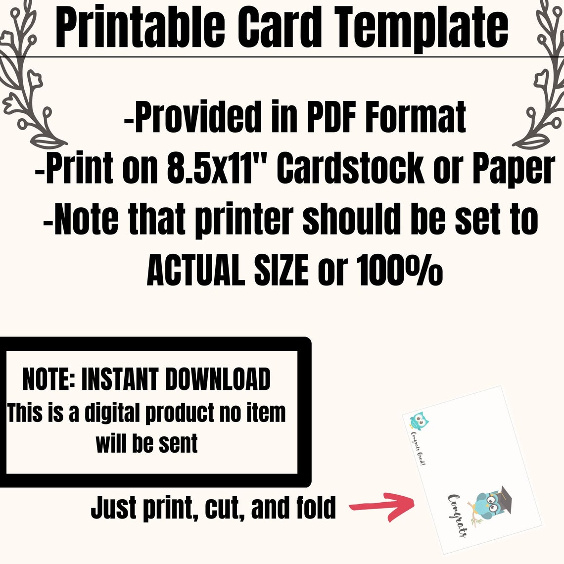 Printable Graduation Card Congratulations Graduate Folding - Etsy