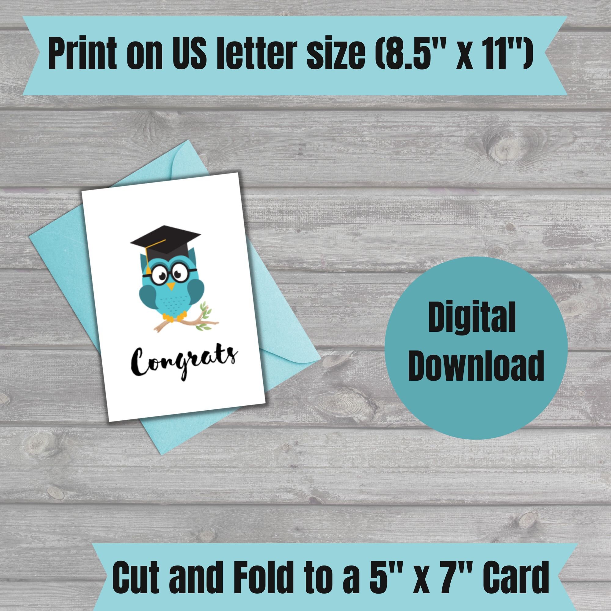 Printable Graduation Card, Congratulations Graduate, Folding Graduation ...