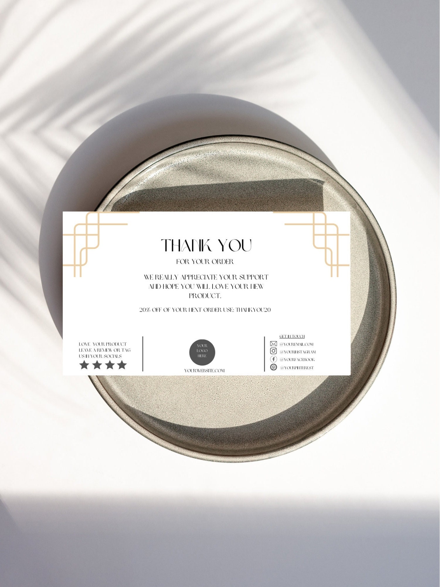 Minimalist Thank You Card | Digital Template | Printable Business Thank ...