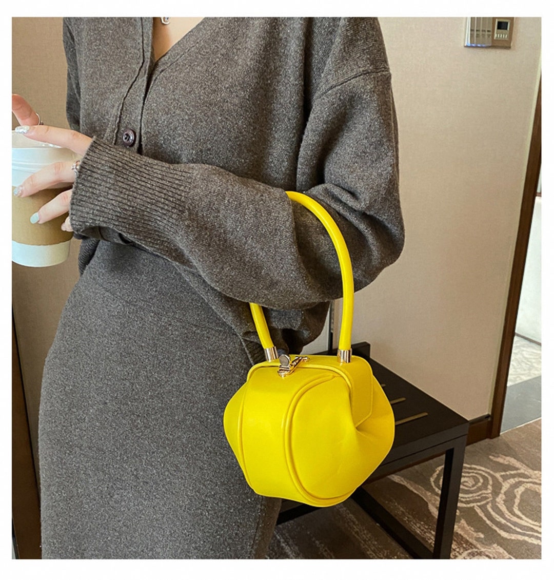 Yellow Dumpling Tote Bag Genuine Leatherwomen Retro Cow - Etsy