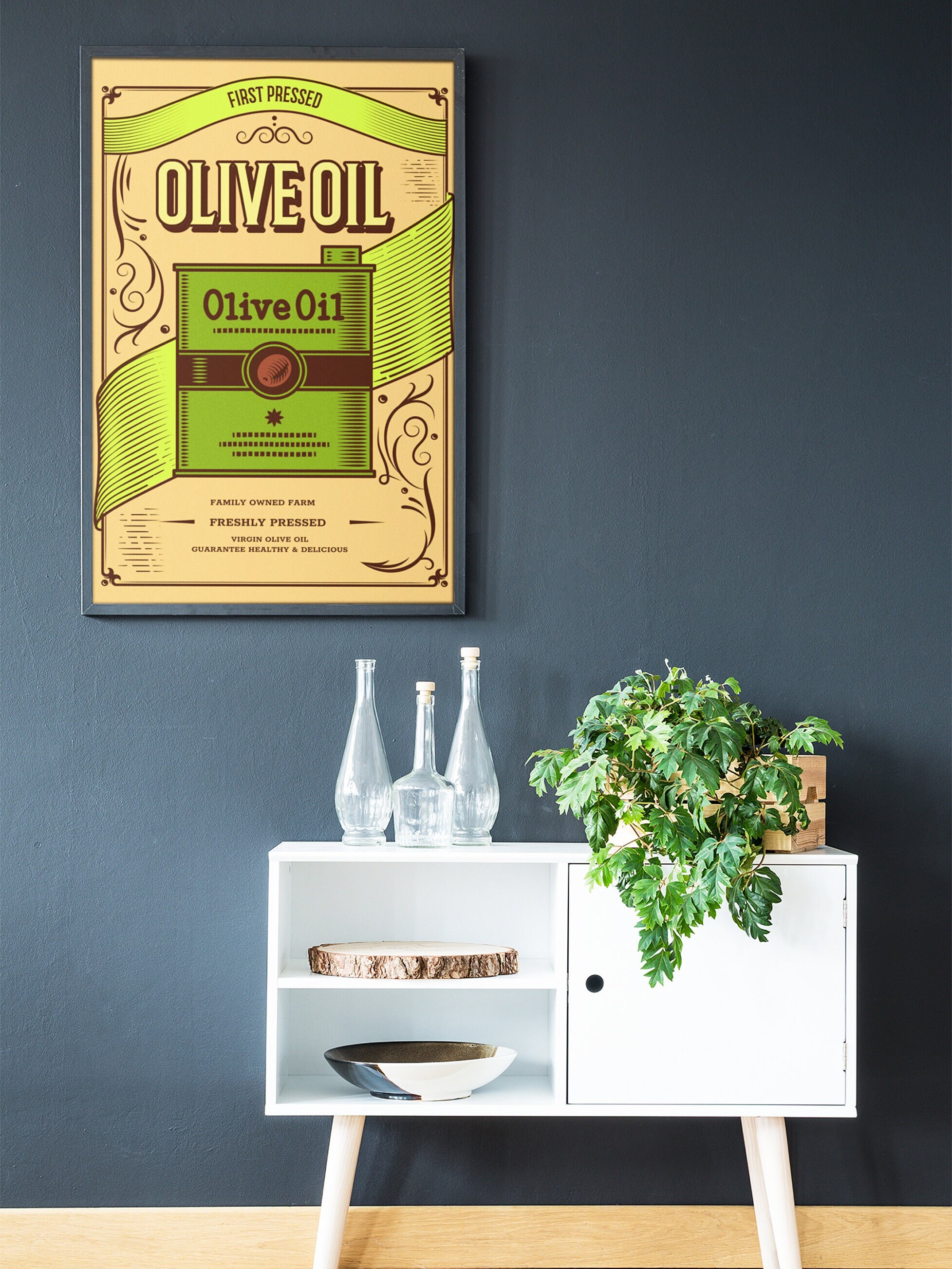 Vintage Olive Oil Printable Art Poster, Digital Art Download, Vintage ...