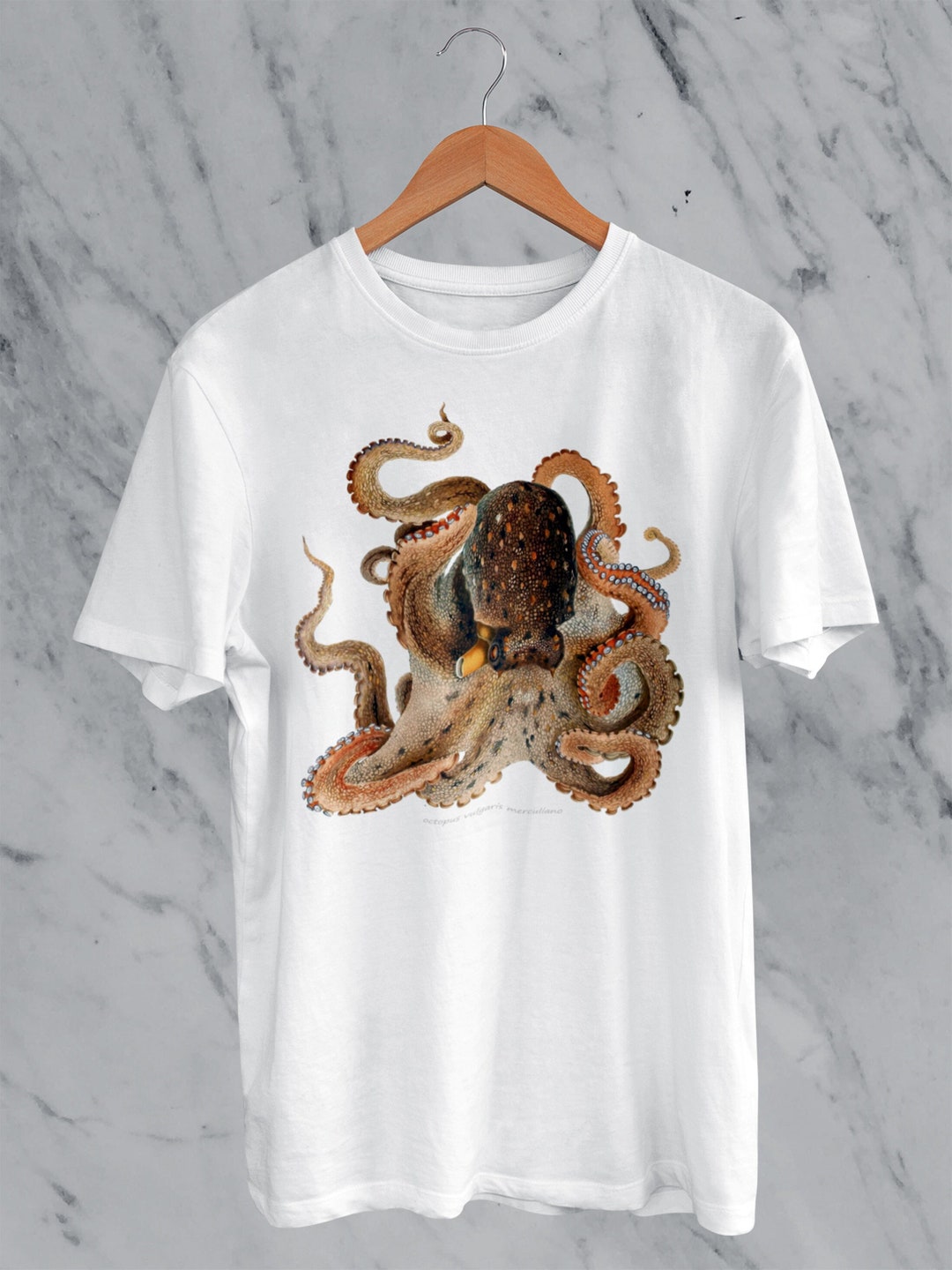 Octopus Antique Art Print Unisex T-shirt, Octopus T-shirt, Marine ...