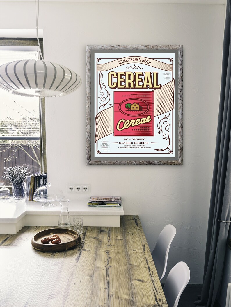 Vintage Cereal Printable Art Poster, Digital Art Download, Vintage Food ...