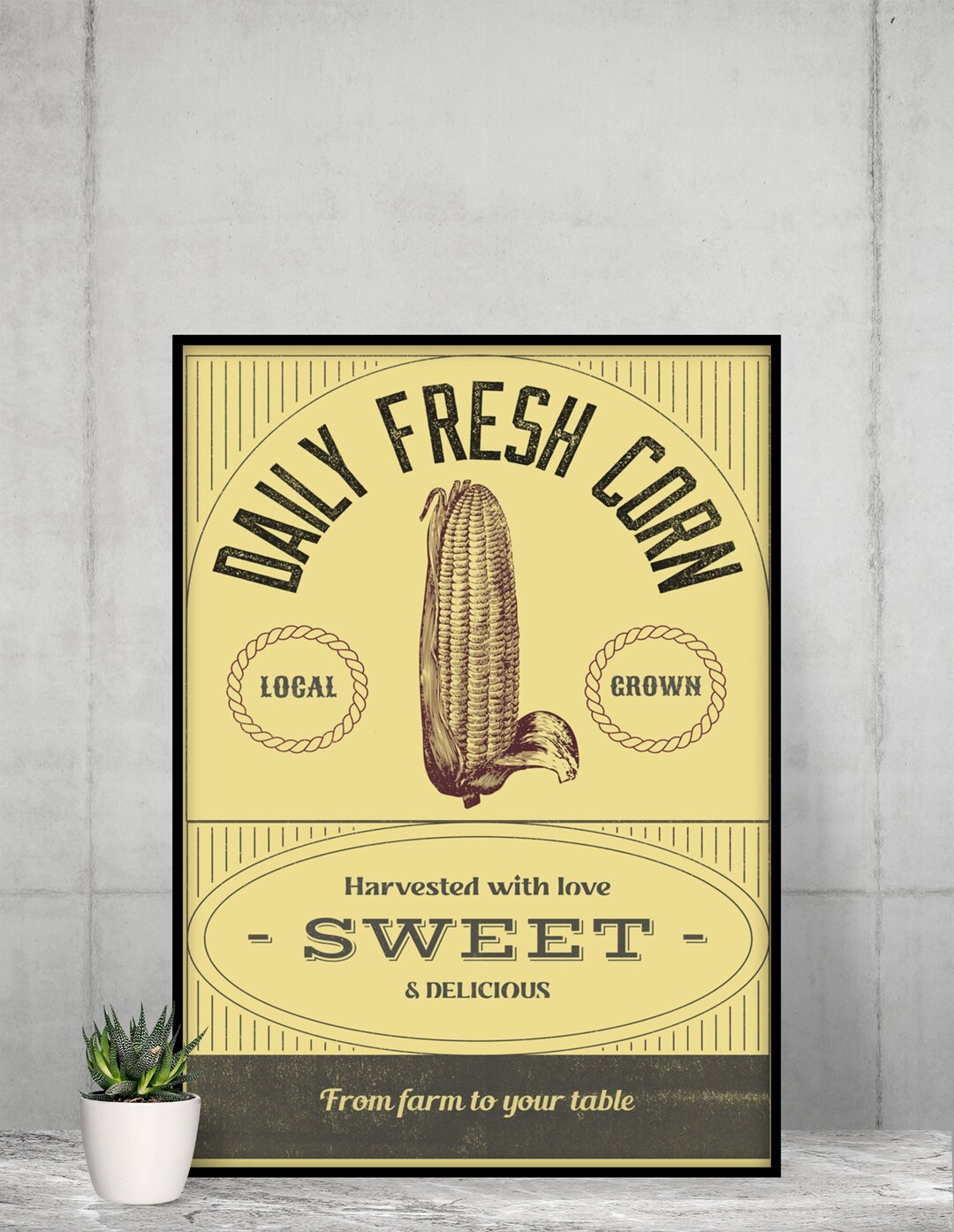 Vintage Farm Corn Printed Art Poster, Vintage Printed Art Poster ...