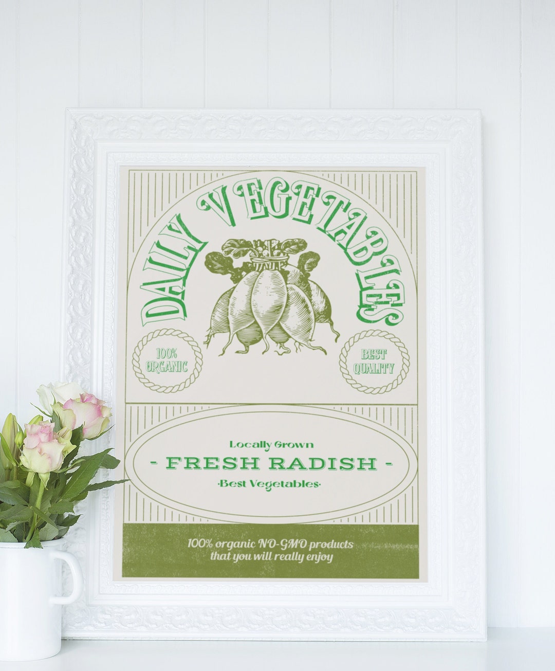 Vintage Radish Printable Art Poster, Digital Art Download, Vintage ...