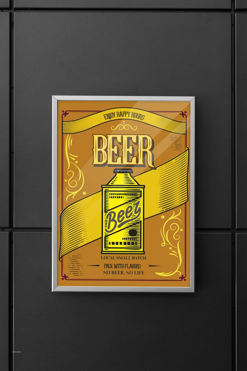 Vintage Beer Printable Art Poster, Digital Art Download, Vintage Food ...