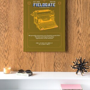 Vintage American Typewriter Printable Art Poster, Digital Art Download ...