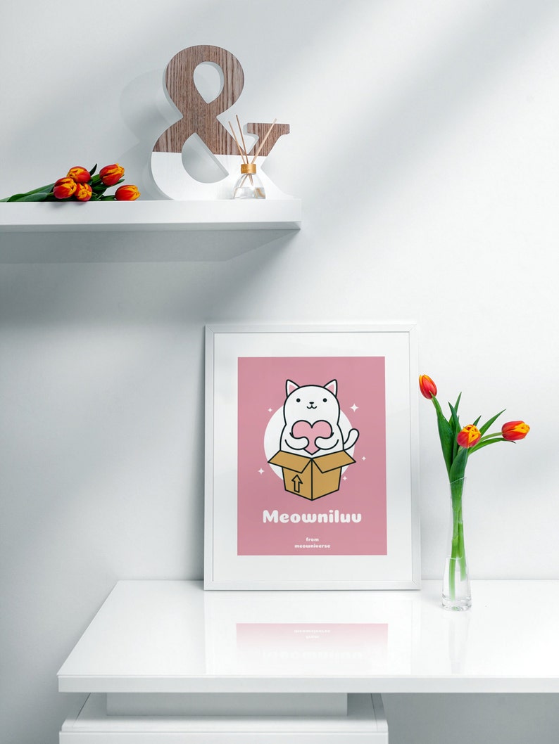 Cat Love Printable Wall Art, Cat Wall Art, Love Wall Decor, Love ...