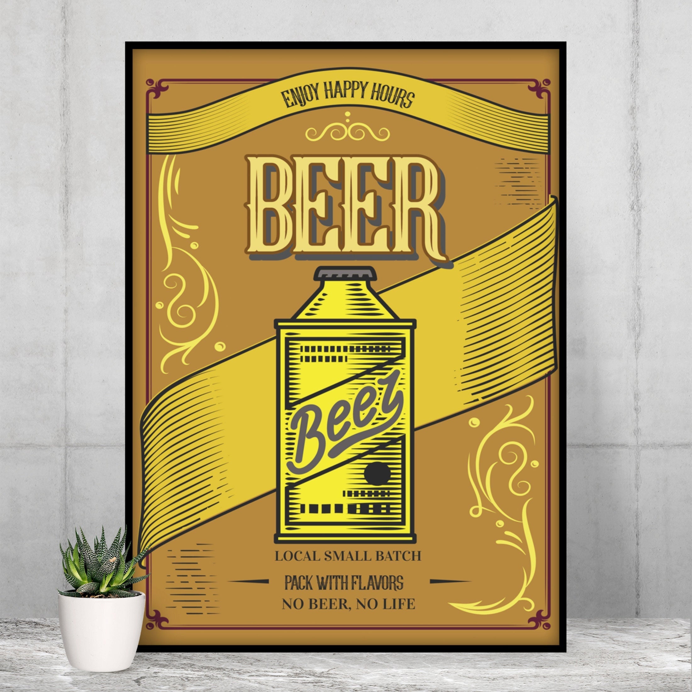Vintage Beer Printable Art Poster, Digital Art Download, Vintage Food ...