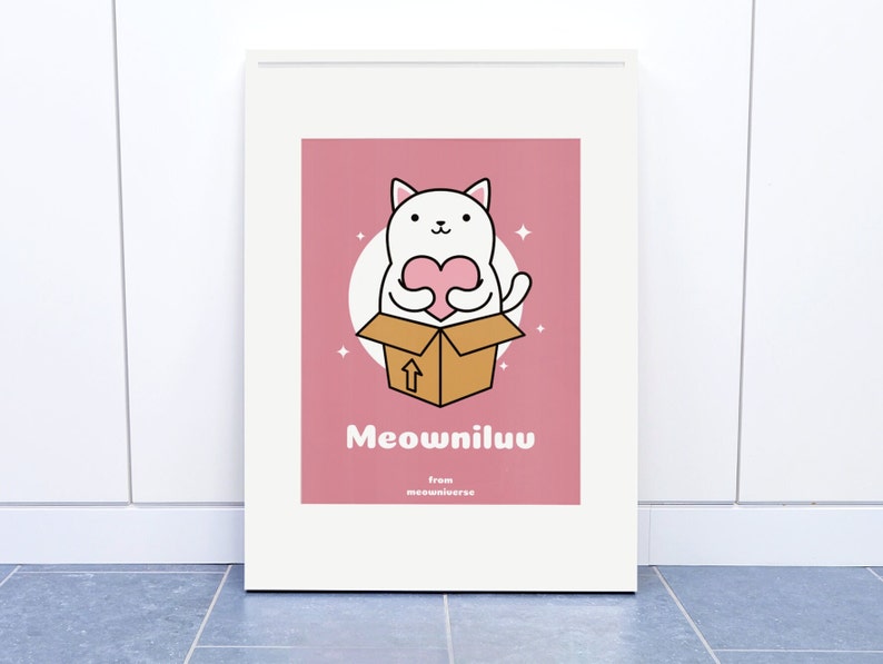 Cat Love Printable Wall Art, Cat Wall Art, Love Wall Decor, Love ...
