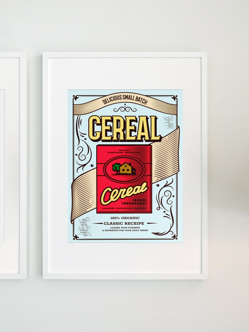 Vintage Cereal Printable Art Poster, Digital Art Download, Vintage Food ...