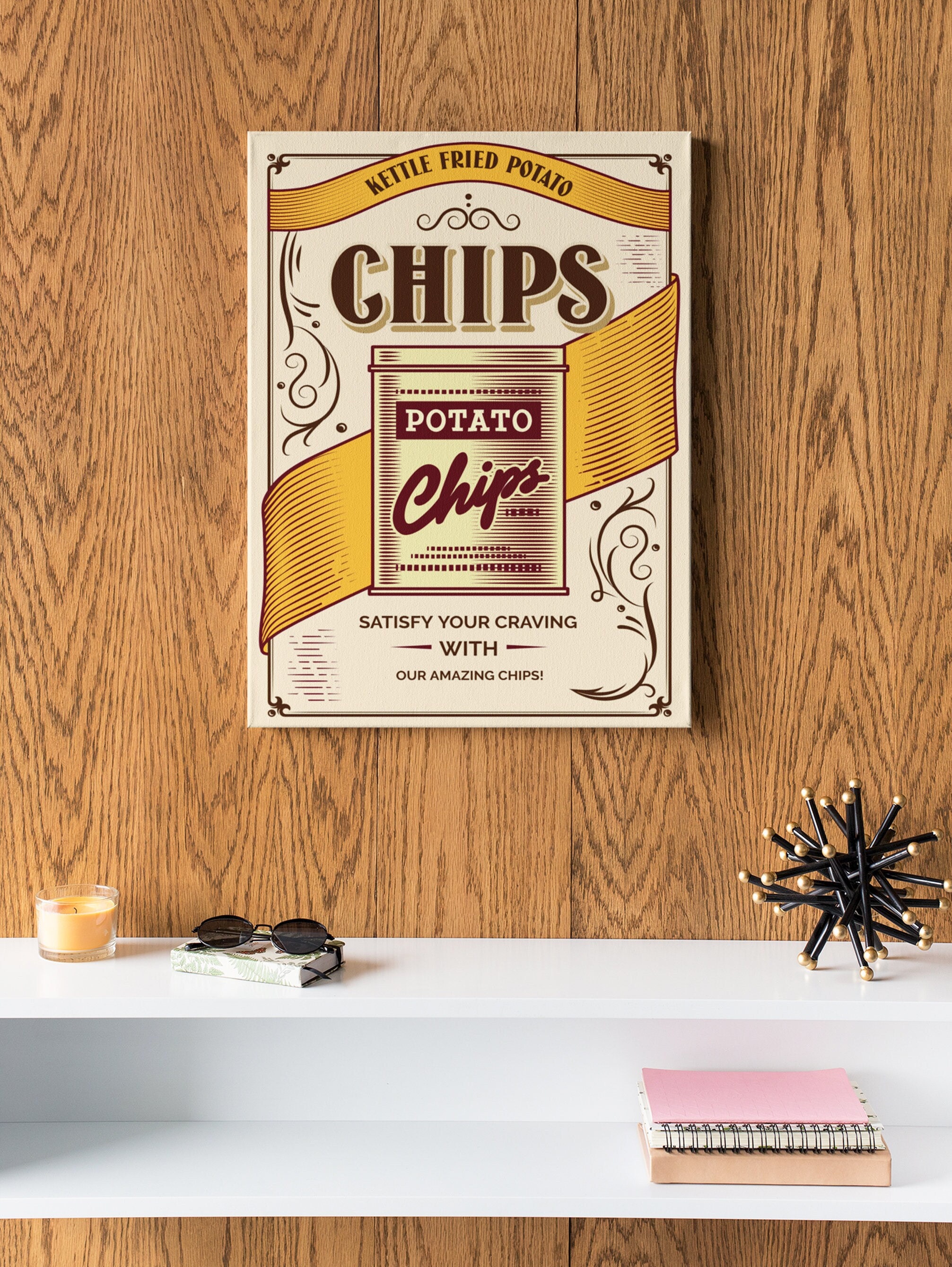 Vintage Potato Chips Printable Art Poster, Digital Art Download ...