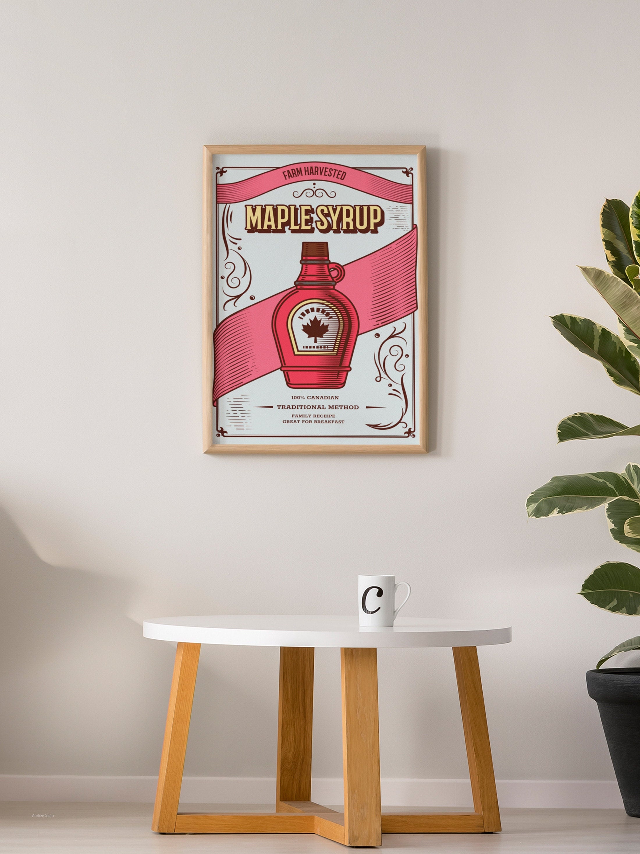 Vintage Maple Syrup Printable Art Poster, Digital Art Download, Vintage ...