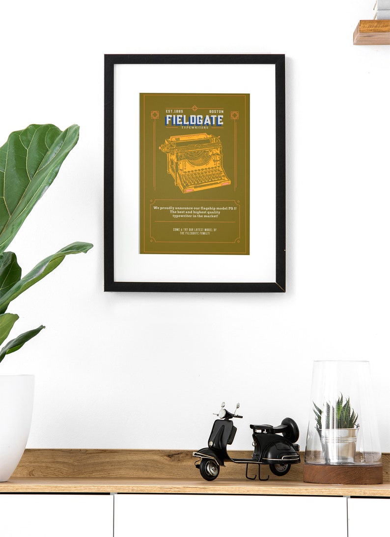 Vintage American Typewriter Printable Art Poster, Digital Art Download ...