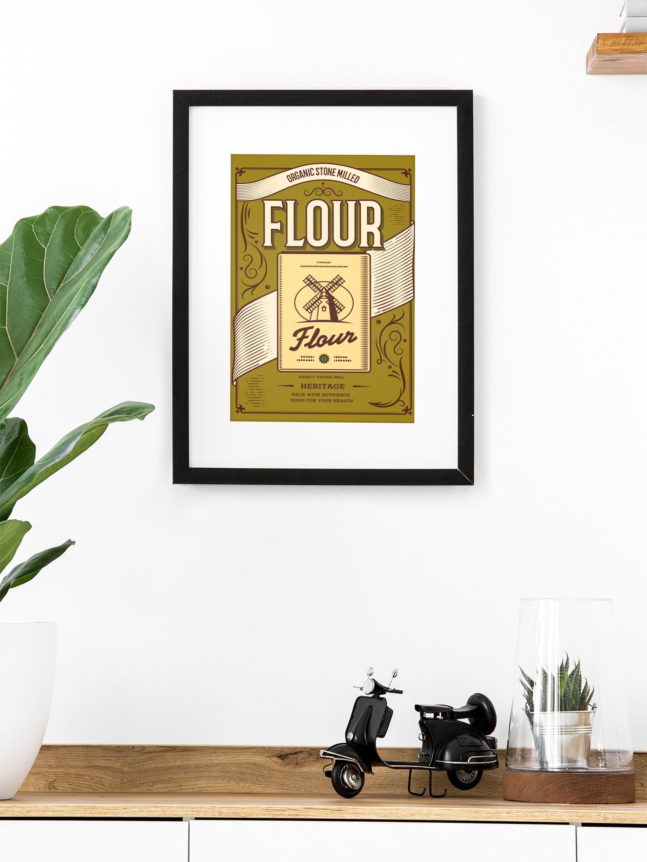 Vintage Flour Printable Art Poster, Digital Art Download, Vintage Food ...