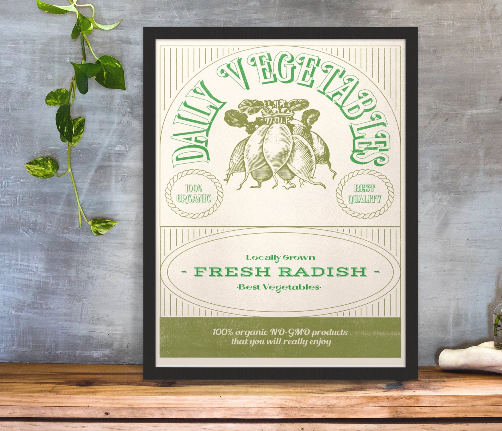 Vintage Radish Printable Art Poster, Digital Art Download, Vintage ...