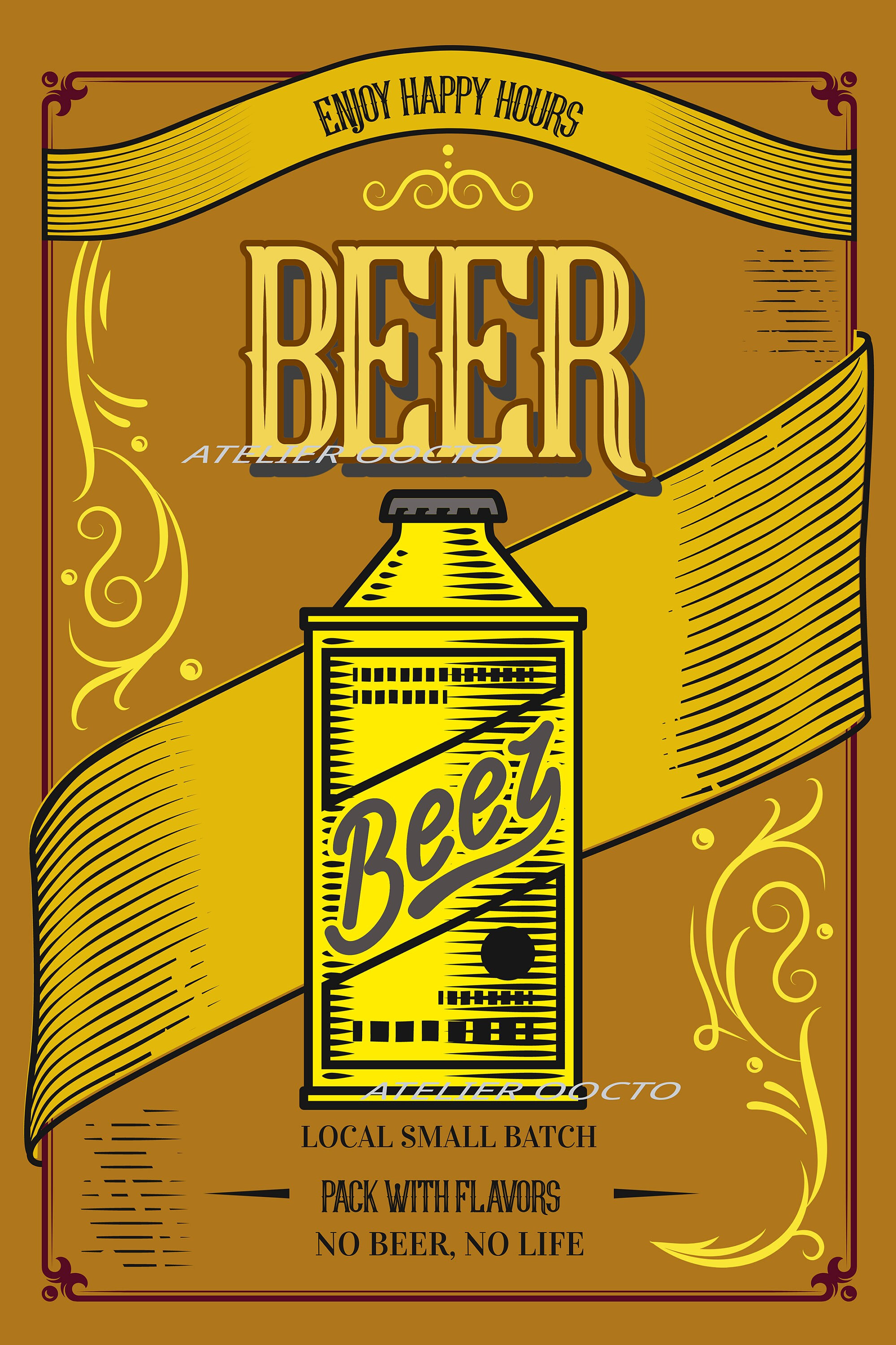 Vintage Beer Printable Art Poster, Digital Art Download, Vintage Food ...