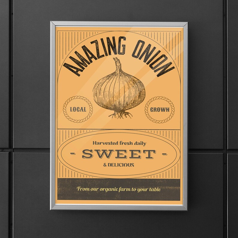 Vintage Onion Printable Art Poster, Digital Art Download, Vintage ...