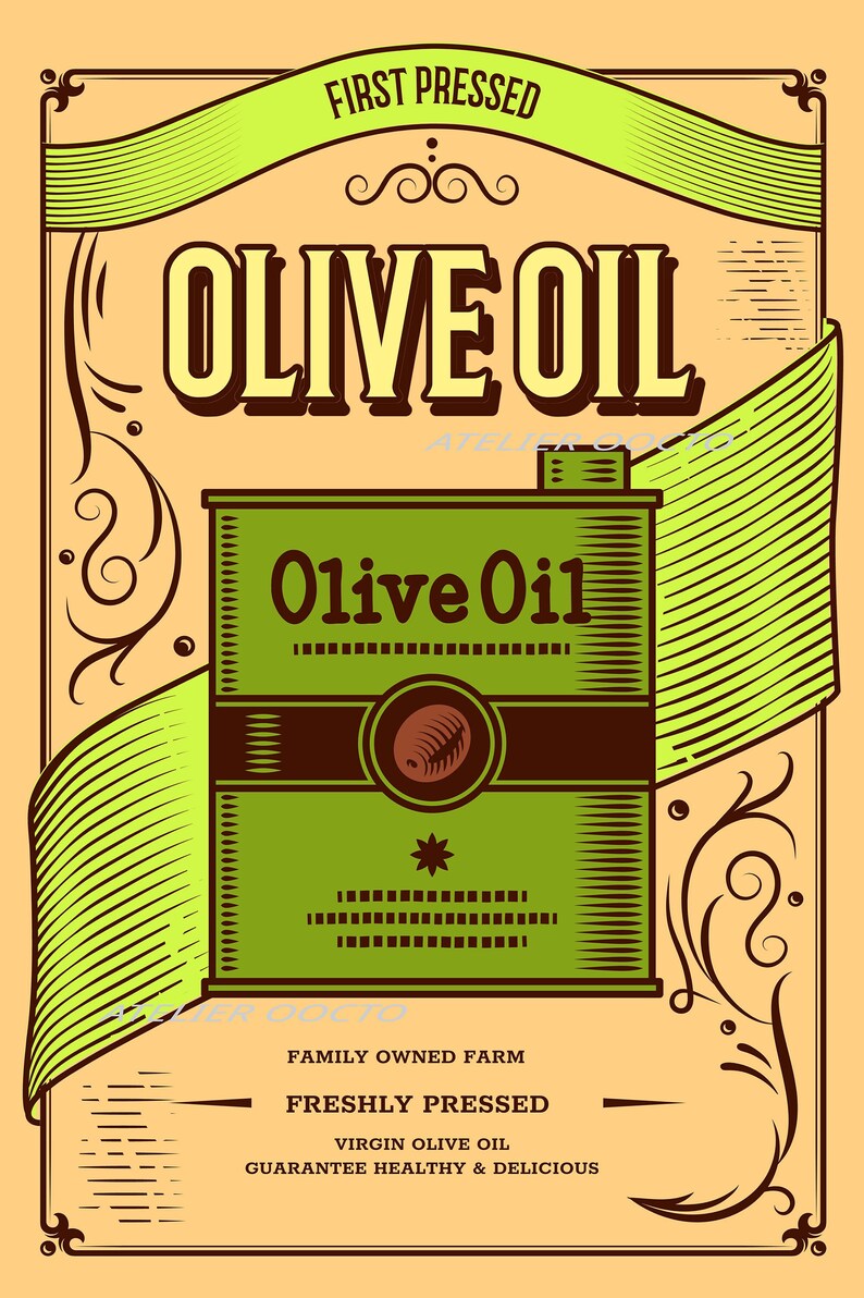 Vintage Olive Oil Printable Art Poster Digital Art Download - Etsy