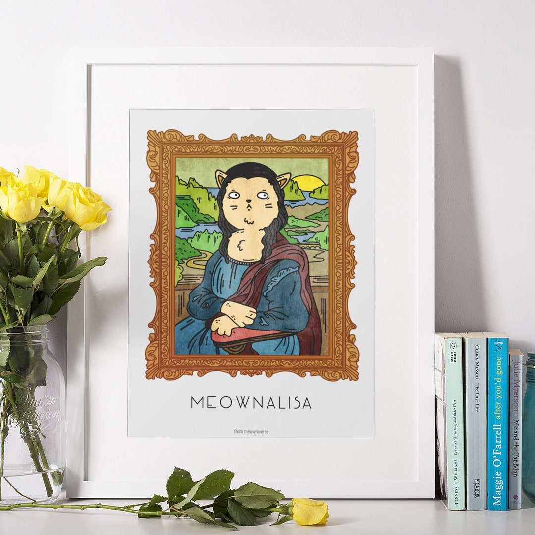 Cat Monalisa Printable Wall Art, Cat Wall Art, Monalisa Wall Art ...