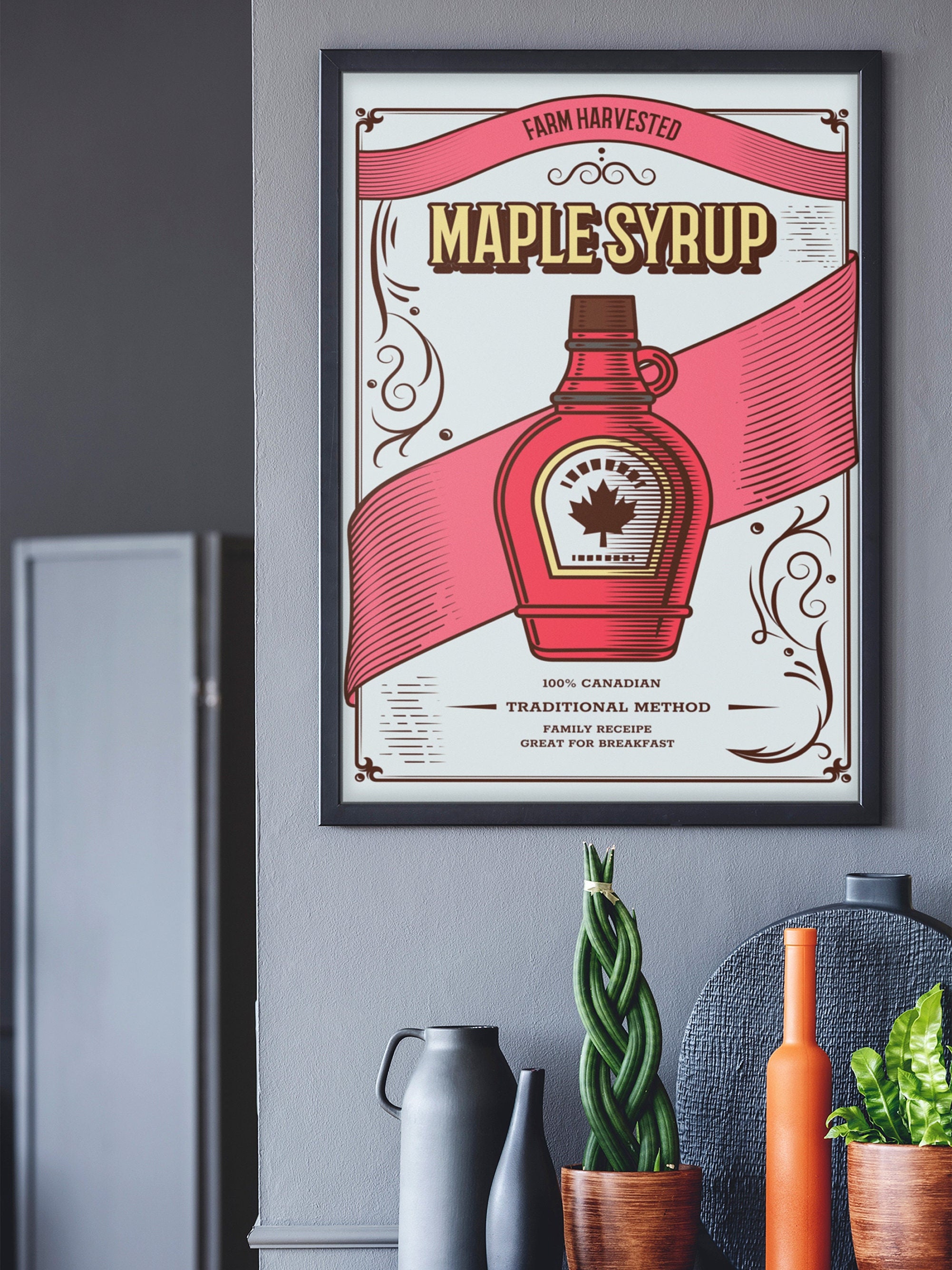 Vintage Maple Syrup Printable Art Poster, Digital Art Download, Vintage ...