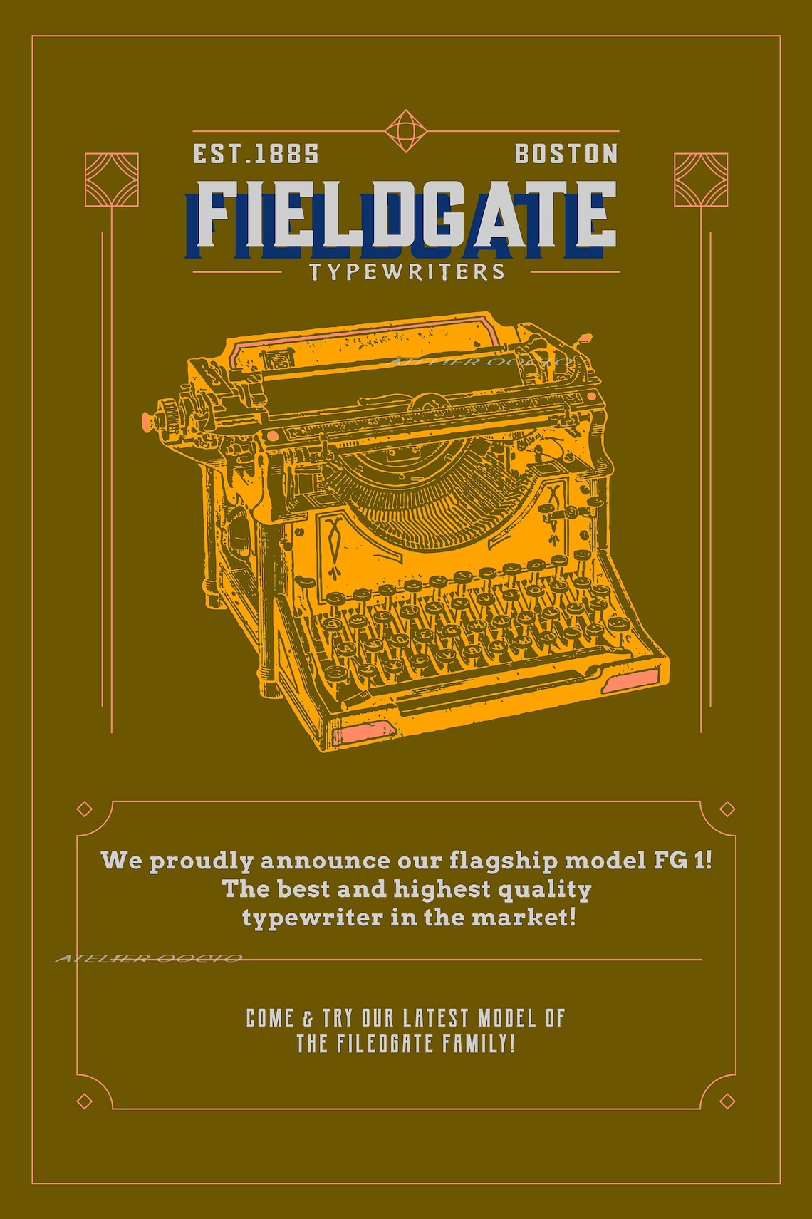 Vintage American Typewriter Printable Art Poster, Digital Art Download ...