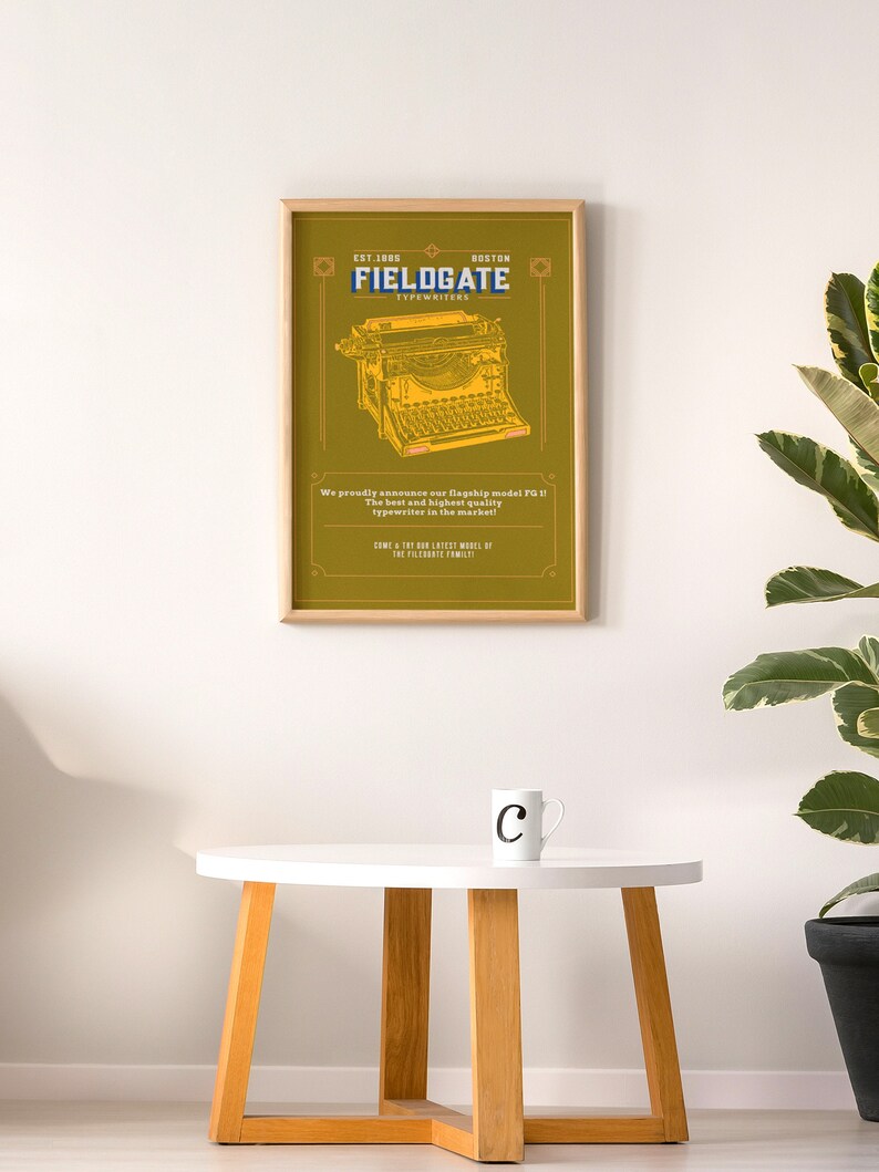 Vintage American Typewriter Printable Art Poster, Digital Art Download ...
