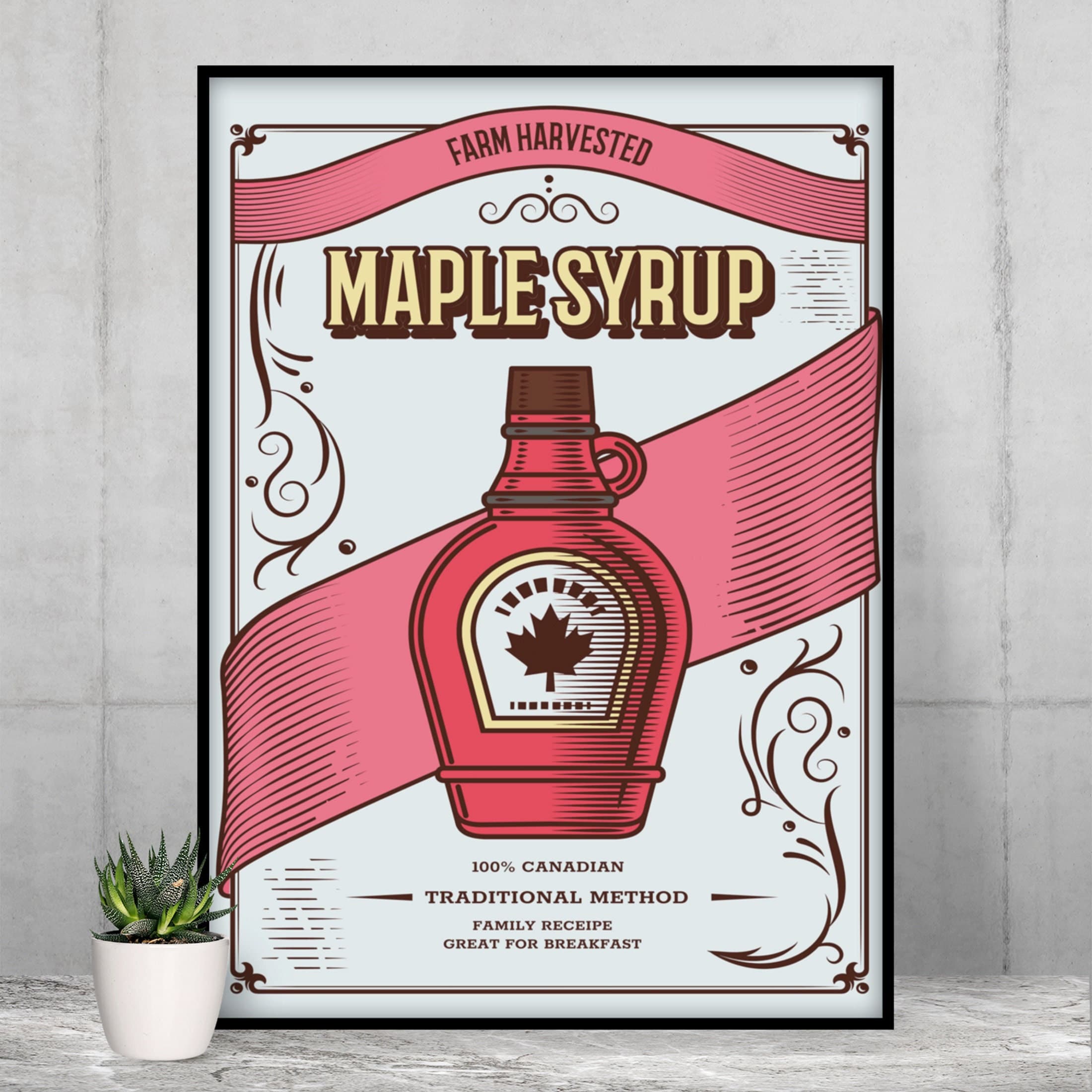 Vintage Maple Syrup Printable Art Poster, Digital Art Download, Vintage ...