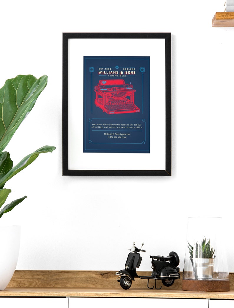 Vintage British Typewriter Printable Art Poster Digital Art - Etsy