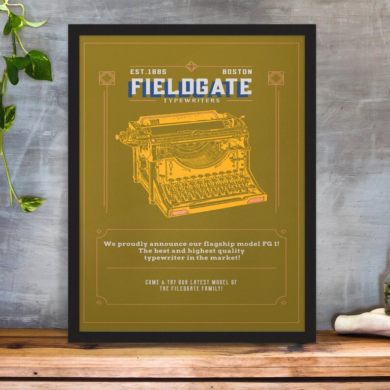 Vintage American Typewriter Printable Art Poster, Digital Art Download ...