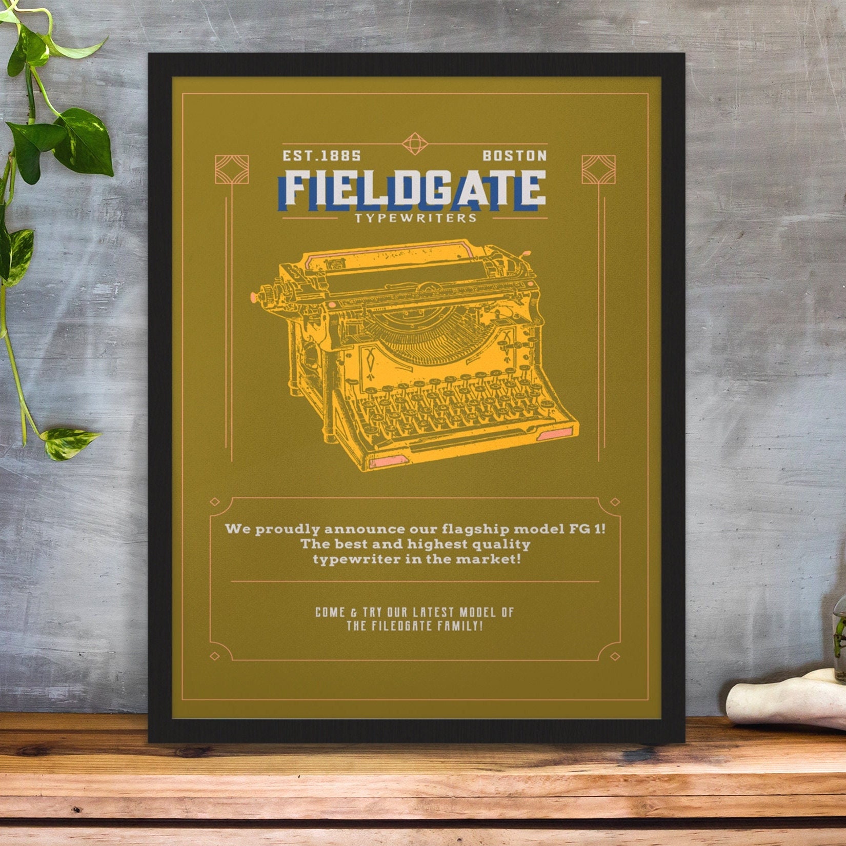 Vintage American Typewriter Printable Art Poster, Digital Art Download ...
