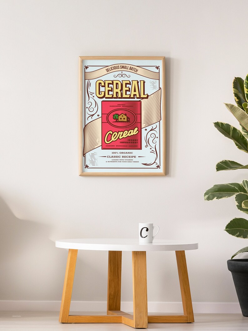 Vintage Cereal Printable Art Poster, Digital Art Download, Vintage Food ...