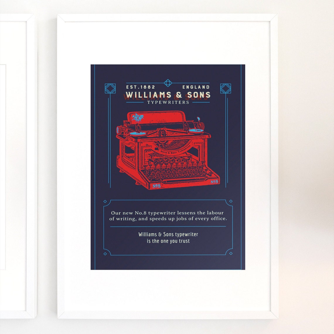 Vintage British Typewriter Printable Art Poster, Digital Art Download ...