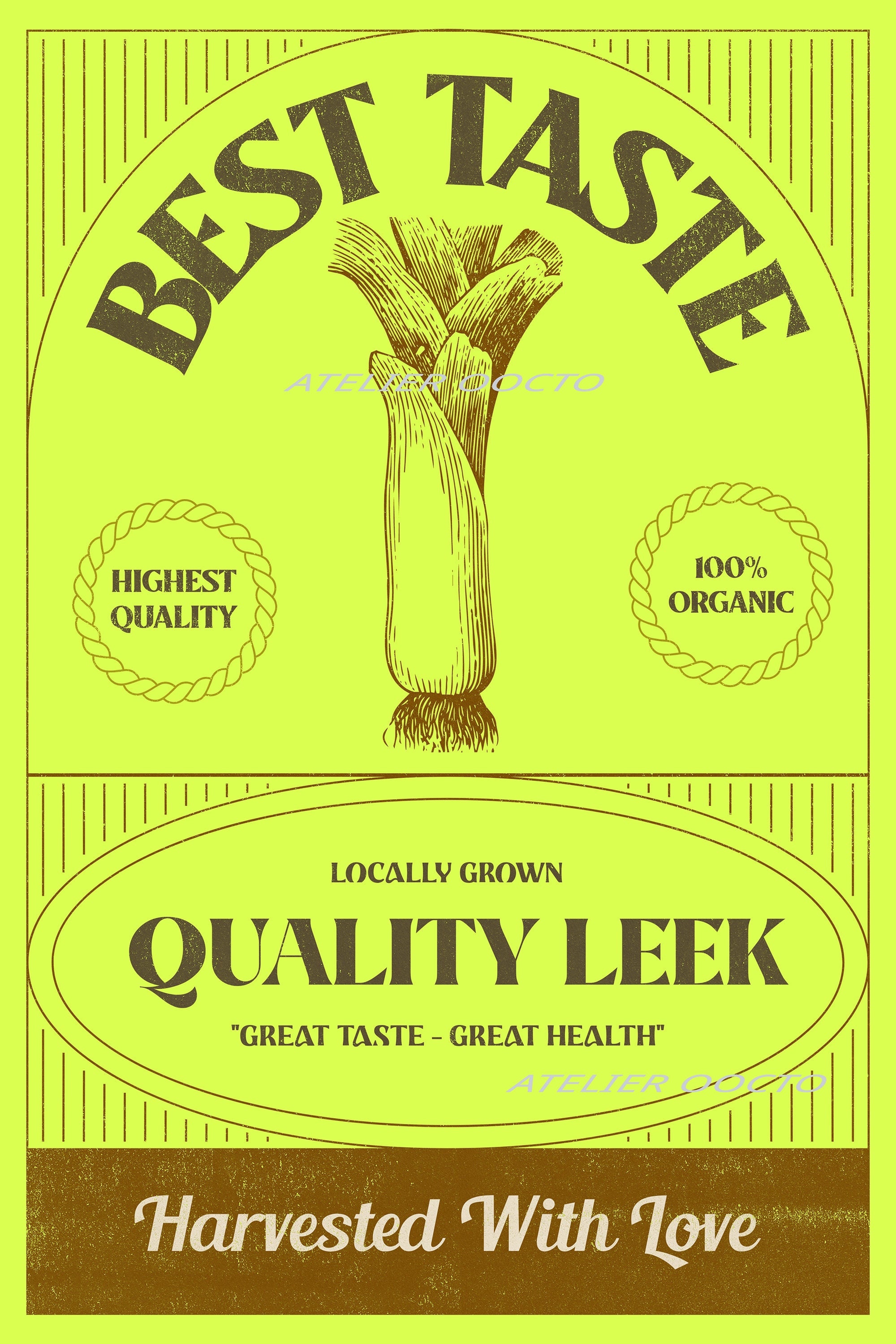 Vintage Leek Printable Art Poster, Digital Art Download, Vintage ...