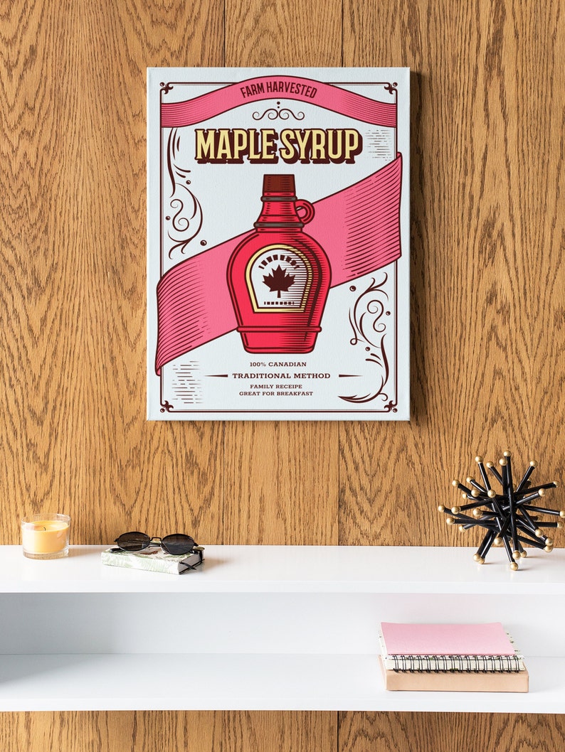 Vintage Maple Syrup Printable Art Poster, Digital Art Download, Vintage ...