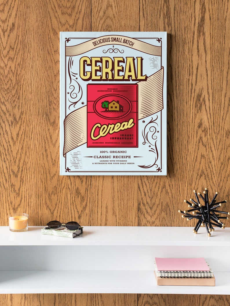 Vintage Cereal Printable Art Poster, Digital Art Download, Vintage Food ...