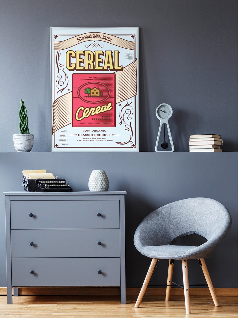 Vintage Cereal Printable Art Poster, Digital Art Download, Vintage Food ...