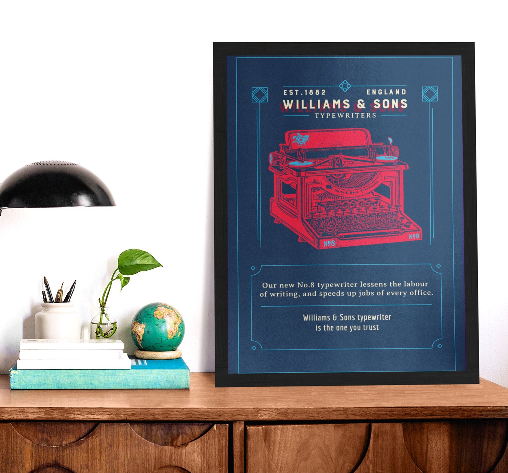 Vintage British Typewriter Printable Art Poster, Digital Art Download ...