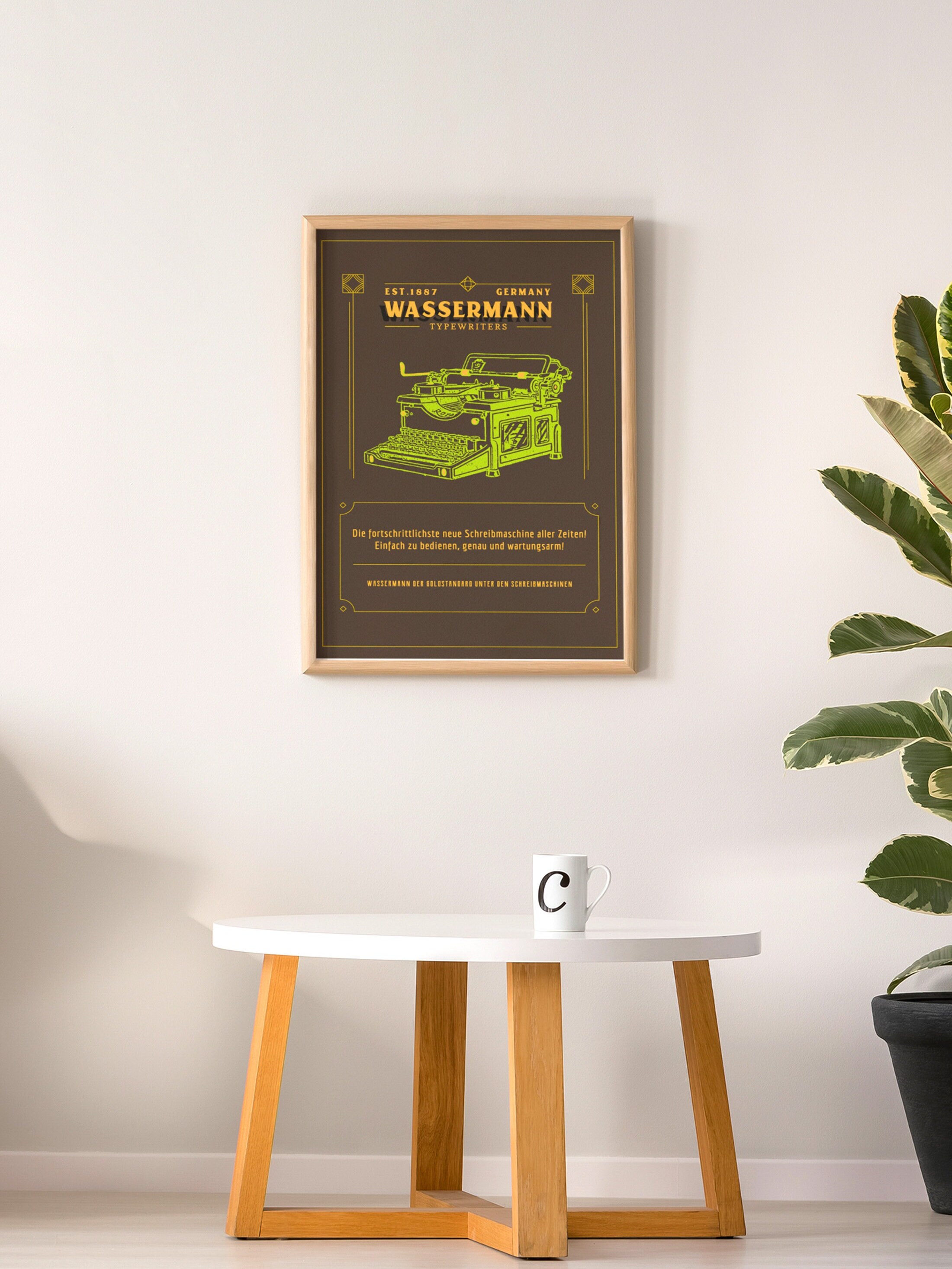 Vintage German Typewriter Printable Art Poster, Digital Art Download ...