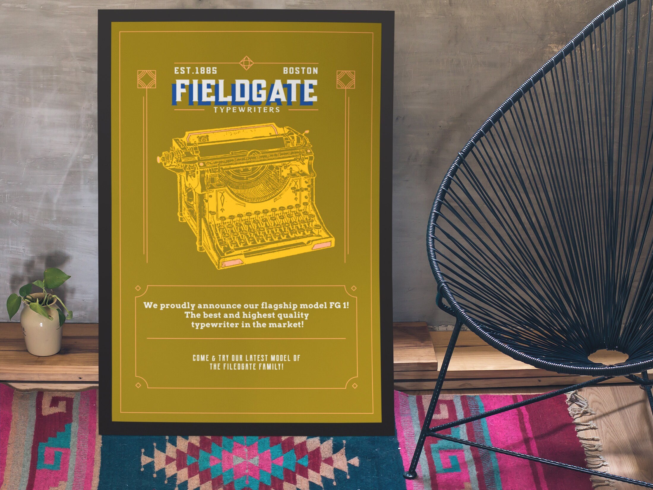 Vintage American Typewriter Printable Art Poster, Digital Art Download ...