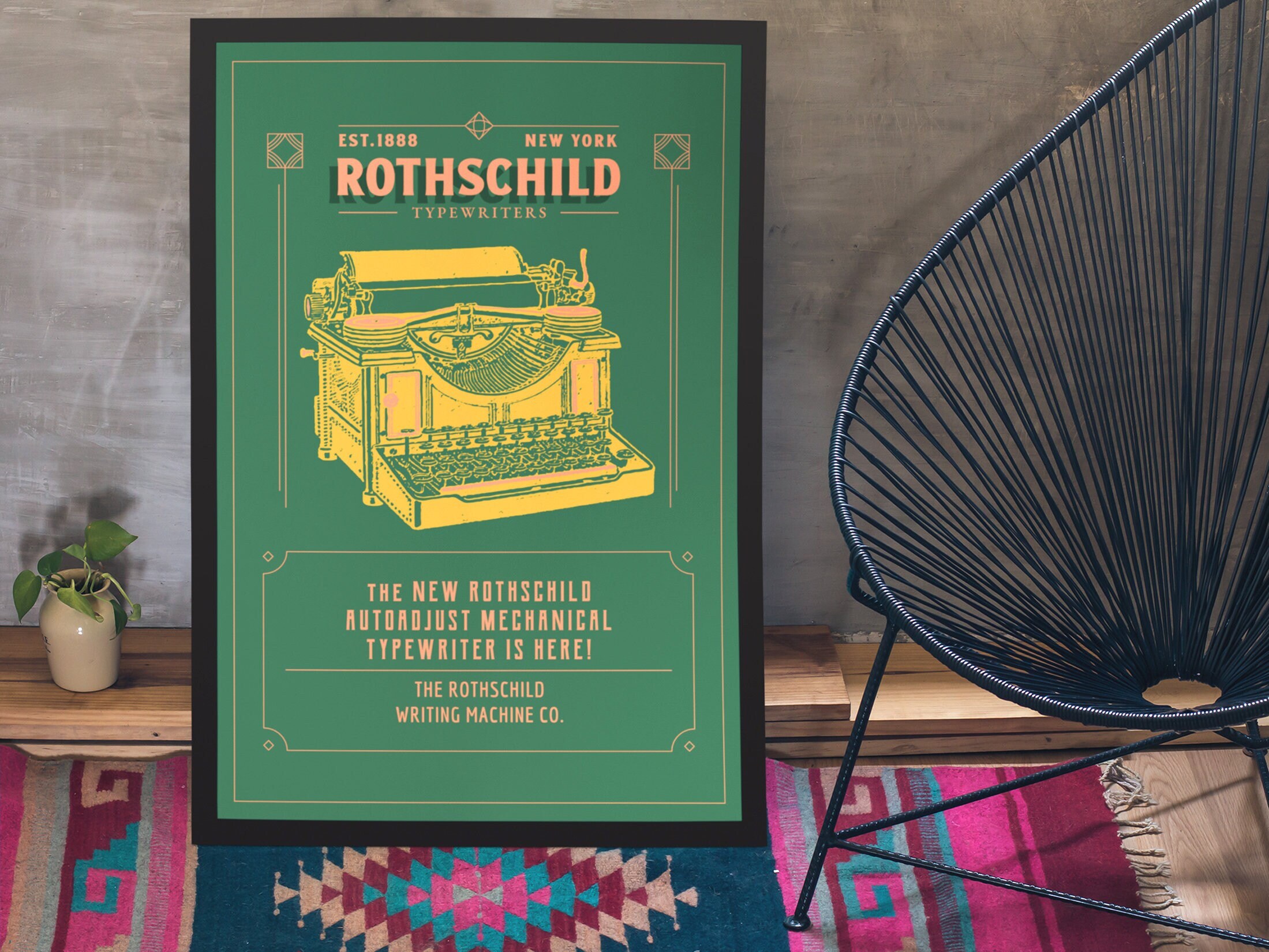 Vintage American Typewriter Printable Art Poster, Digital Art Download ...