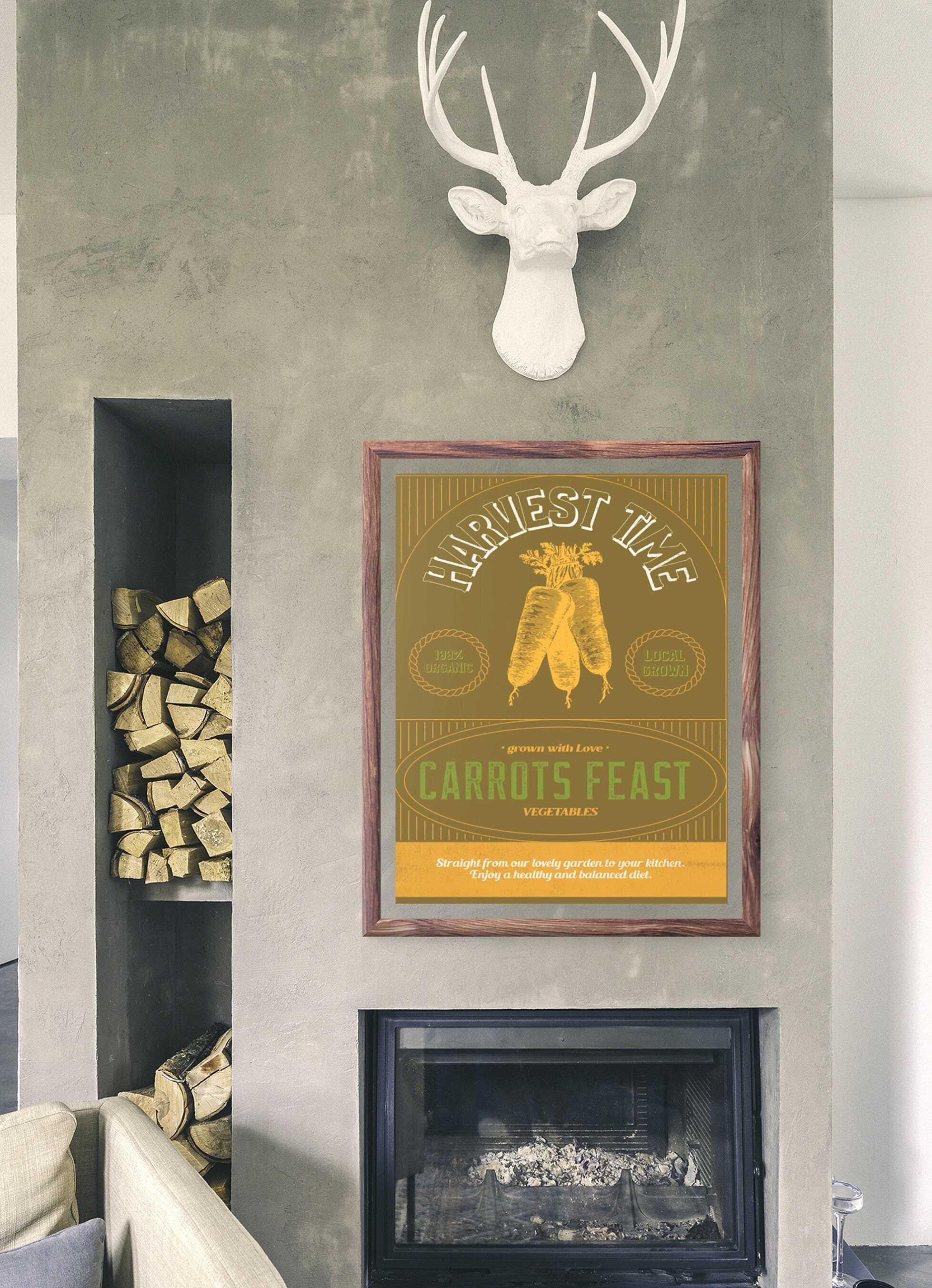 Vintage Carrots Printable Art Poster, Digital Art Download, Vintage ...