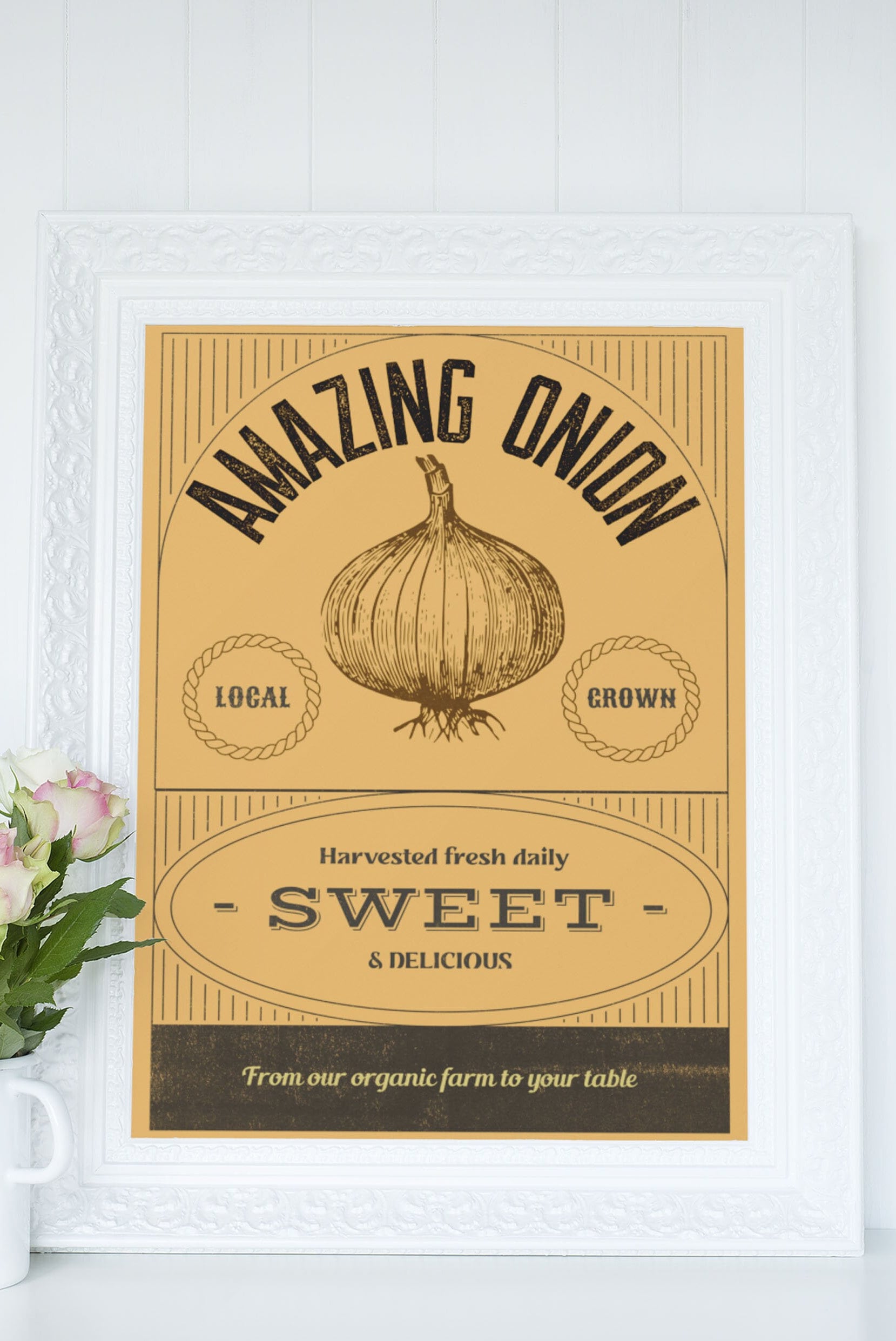 Vintage Onion Printable Art Poster, Digital Art Download, Vintage ...