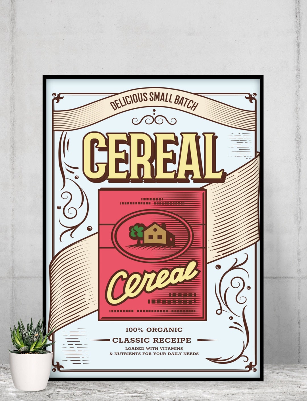 Vintage Cereal Printable Art Poster, Digital Art Download, Vintage Food ...